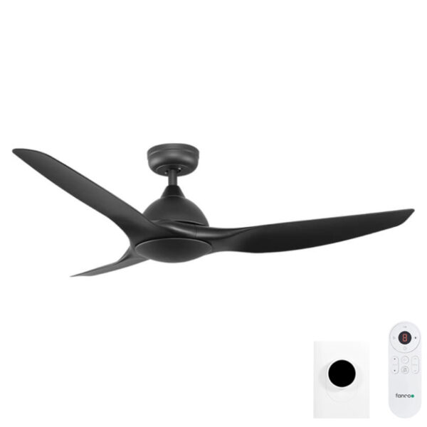Black Horizon DC Ceiling Fan with Wall Control 52″ | Lumera Living
