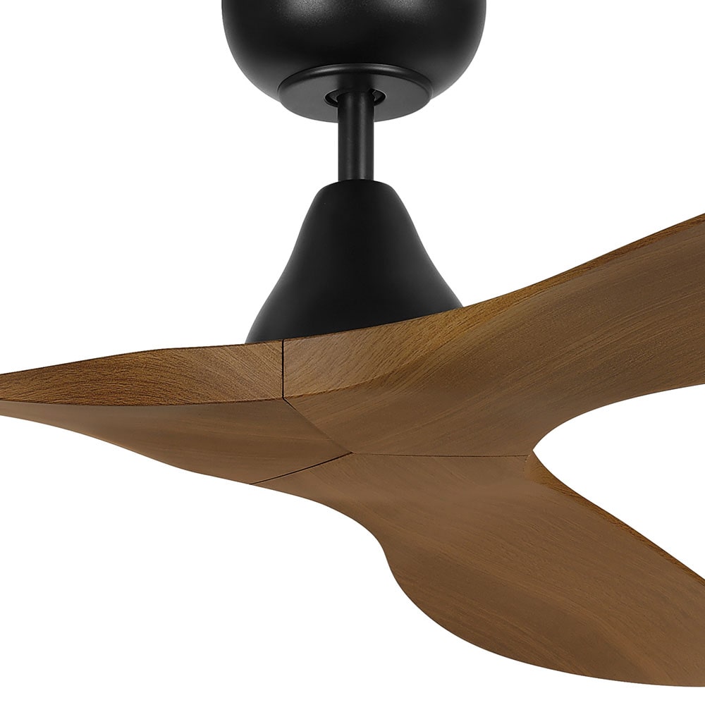 Eglo Surf DC Ceiling Fan with Remote. Black and Teak - 60"