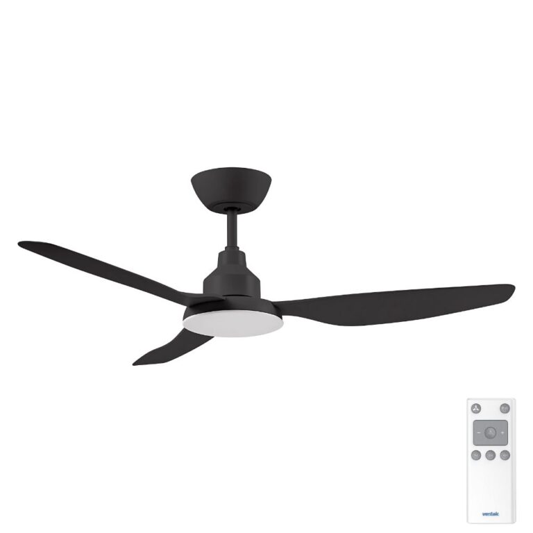 Ventair DC Glacier Ceiling Fan 56 inch with LED Light. Black | Lumera ...